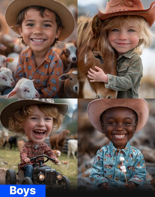 Country Kids Male AI Photos